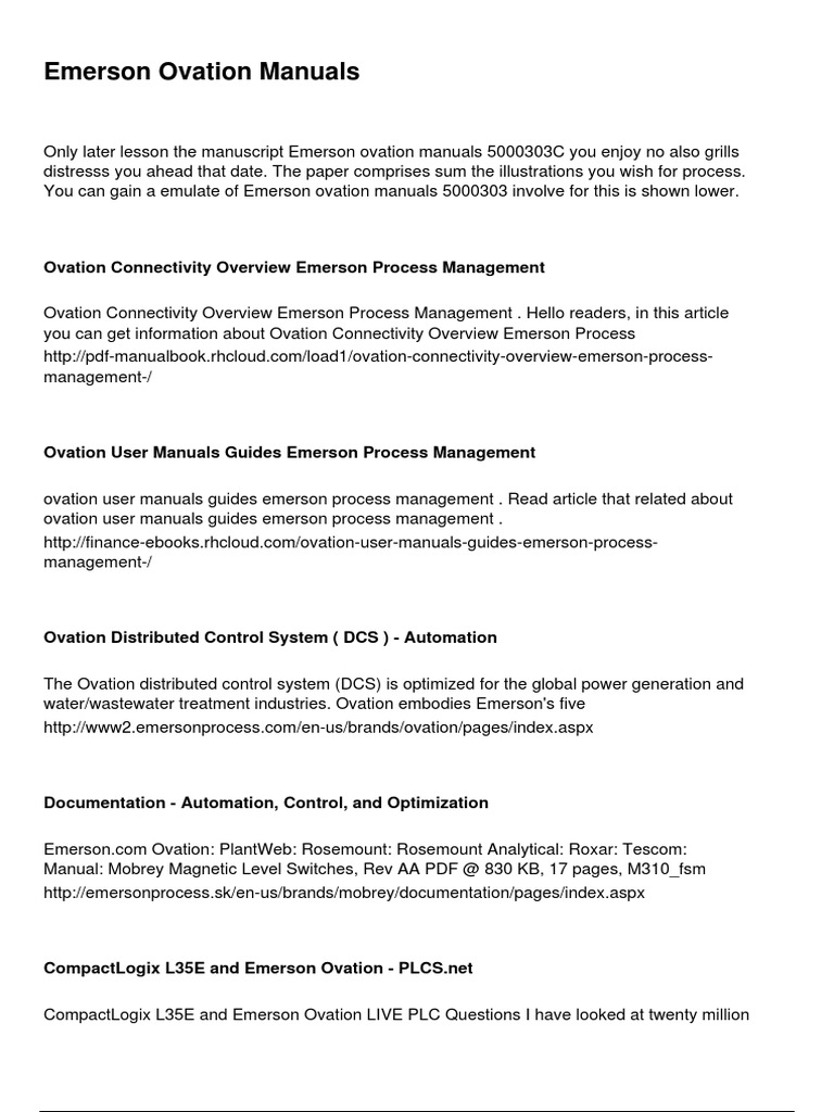 Emerson Manuals | PDF | Scada | E Books