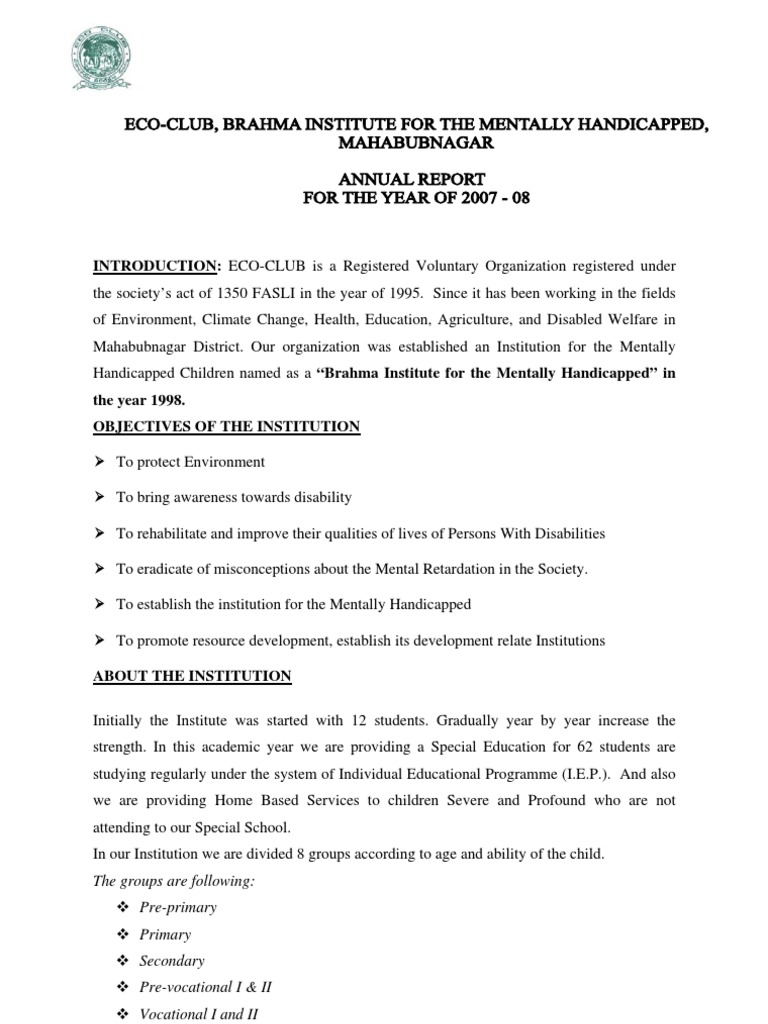INTRODUCTION: ECO-CLUB Is A Registered Voluntary Organization | PDF ...
