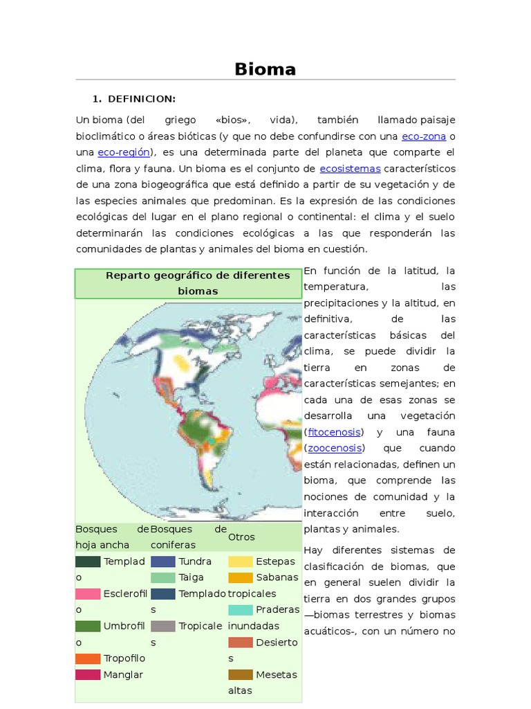 Biomas: Definición y Características | PDF | Selva | Desierto