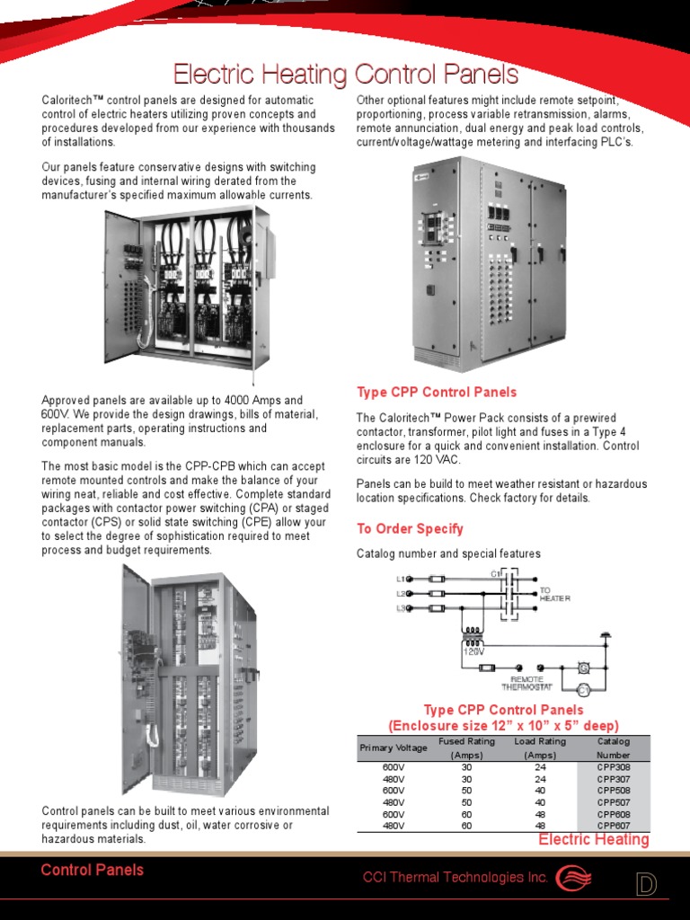 Electric Heating Control Panels | PDF | Fuse (Electrical) | Switch