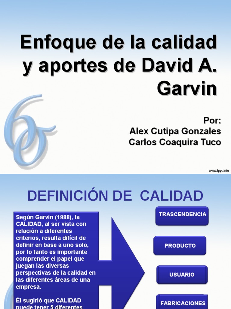 Calidad David A. Garvin | PDF | Producto (Negocio) | Calidad (comercial)