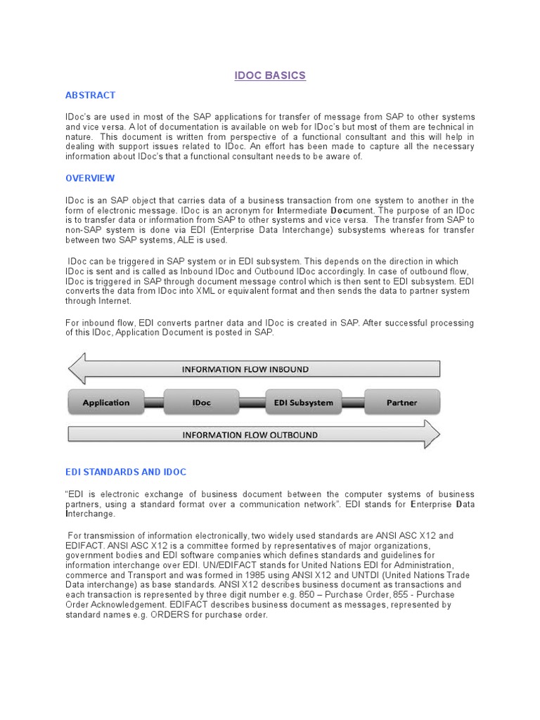 SAP IDOC Information | PDF | Electronic Data Interchange | Port (Computer Networking)