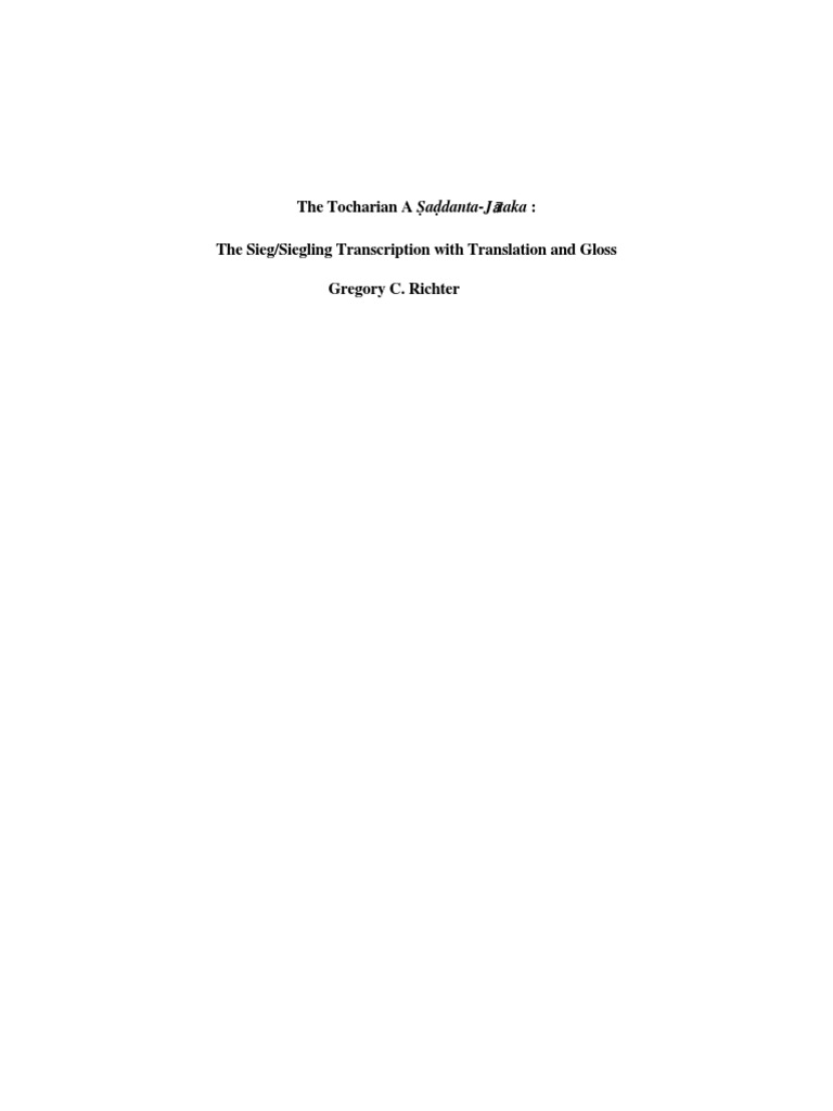 Tocharian Buddhist Text | PDF | Phoneme | Consonant