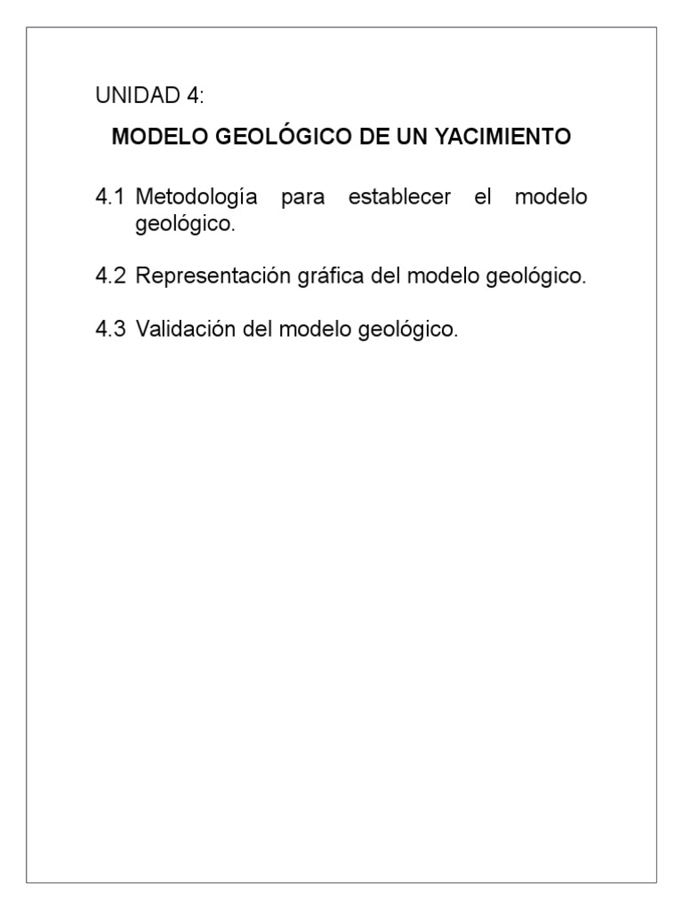 Modelo Geologico de Un Yacimiento | PDF | Geología | Mapa