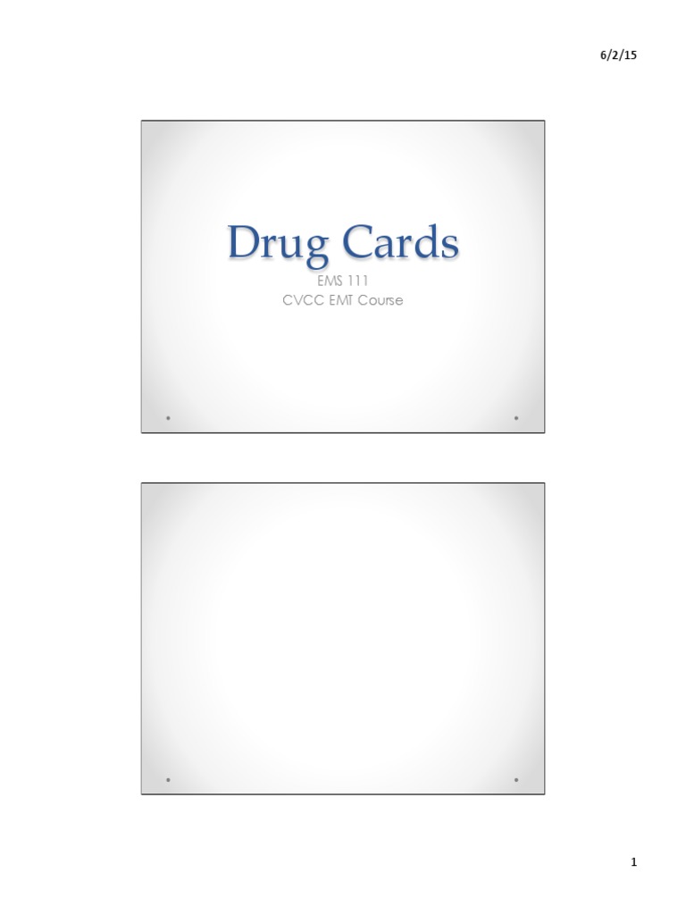 EMT Pharmacology Handout | PDF | Aspirin | Epinephrine