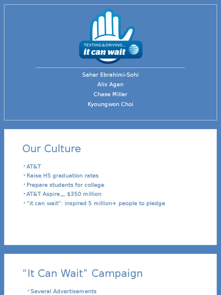 "It Can Wait" Anti-Texting Event | PDF | Social Science | Wellness