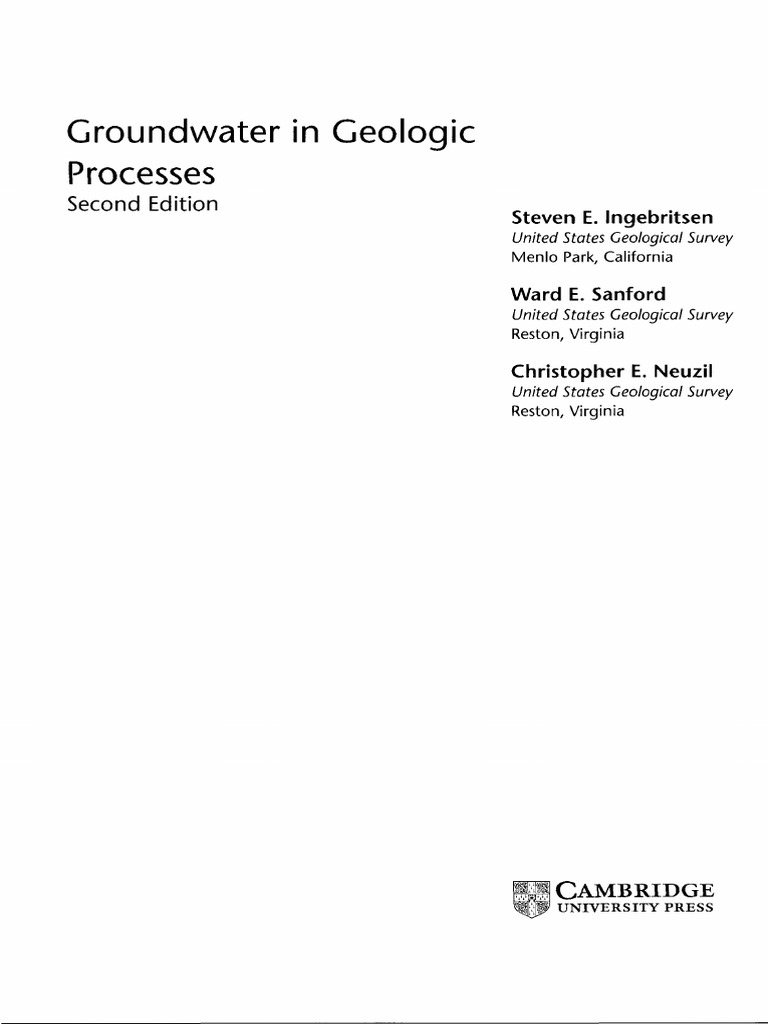 Groundwater in Geologic Processes | PDF | Fluid Dynamics | Diffusion