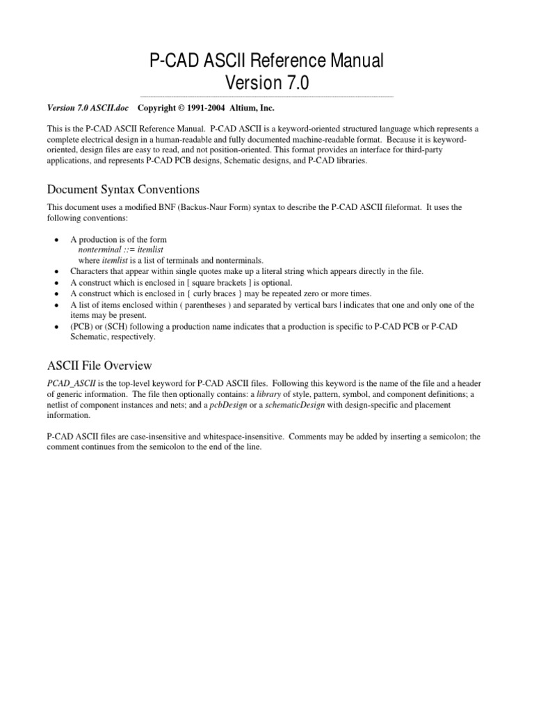 Pcad Ascii | PDF | Vertex (Geometry) | File Format