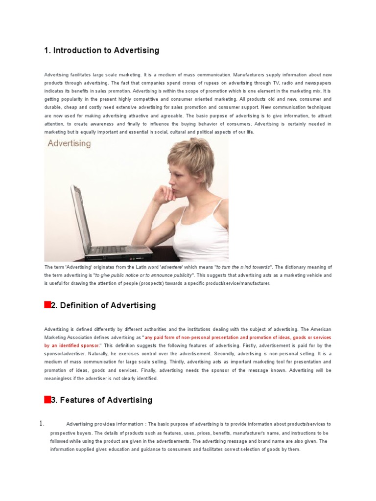 Introduction To Advertising | PDF | Advertising | Sales