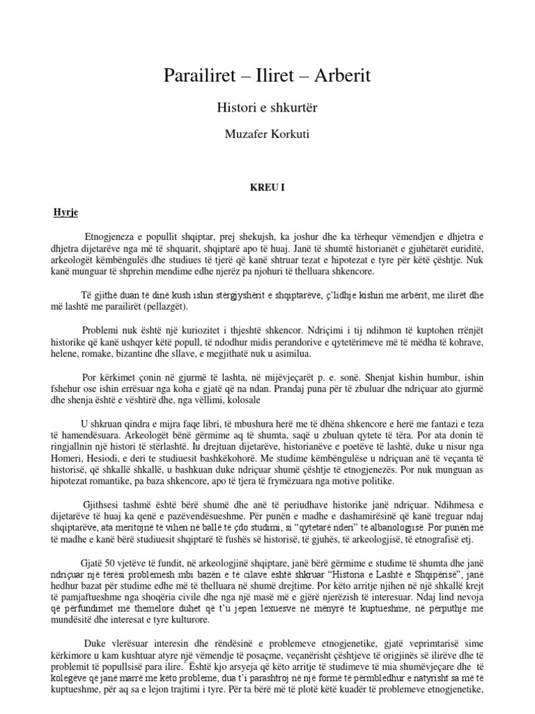 Parailirët, Ilirët, Arbërit - Korkuti, Muzafer, 2003 | PDF