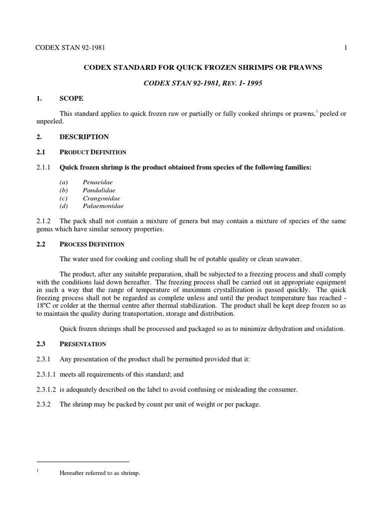 Codex Stan 92 Rev.1995 | PDF | Foods | Aluminium Foil