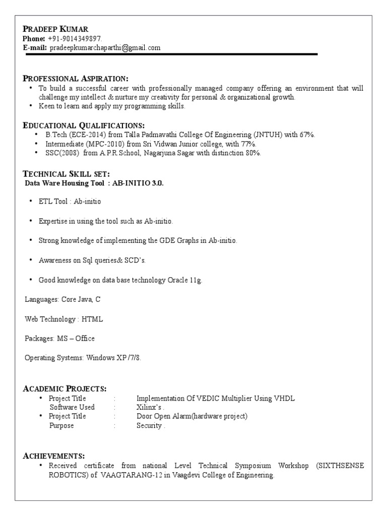 Resume On Ab-Initio | PDF