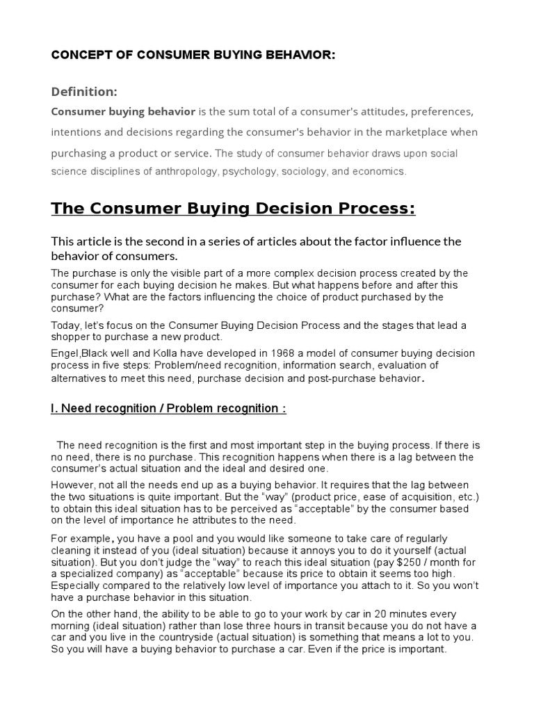 Consumer Buying Decision Process | PDF | Behavior | Brand