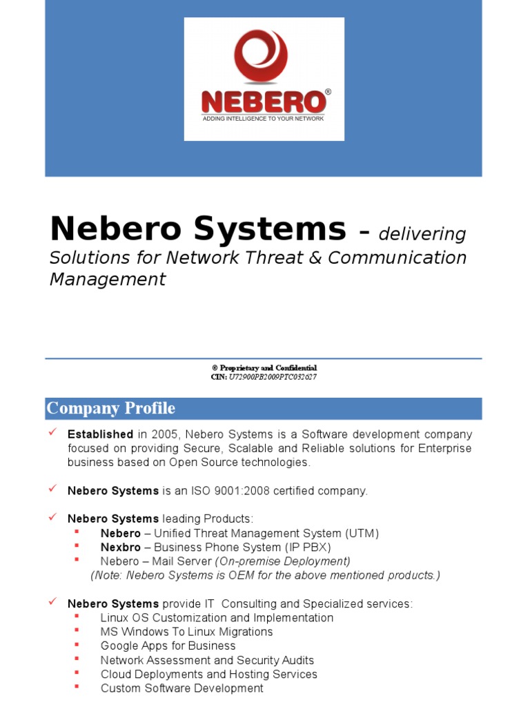 Nebero - Unified Threat Management Software | PDF | Firewall (Computing ...