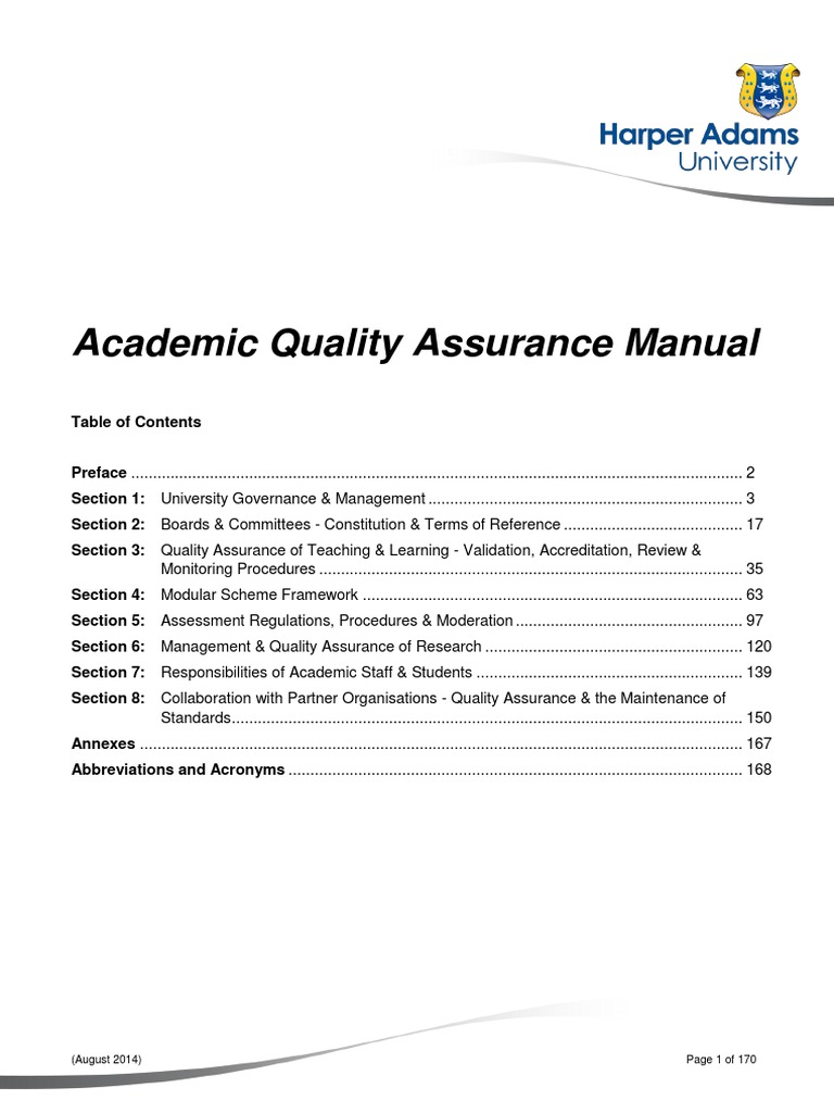 Academic Quality Assurance Manual | Committee | Strategic Planning