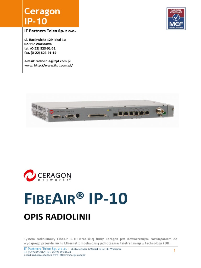 Ceragon IP10 | PDF