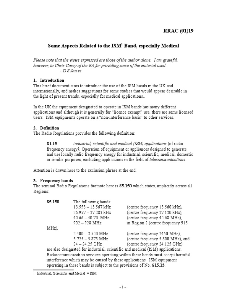 Rrac Ism Band | PDF | Broadcasting | Electronics