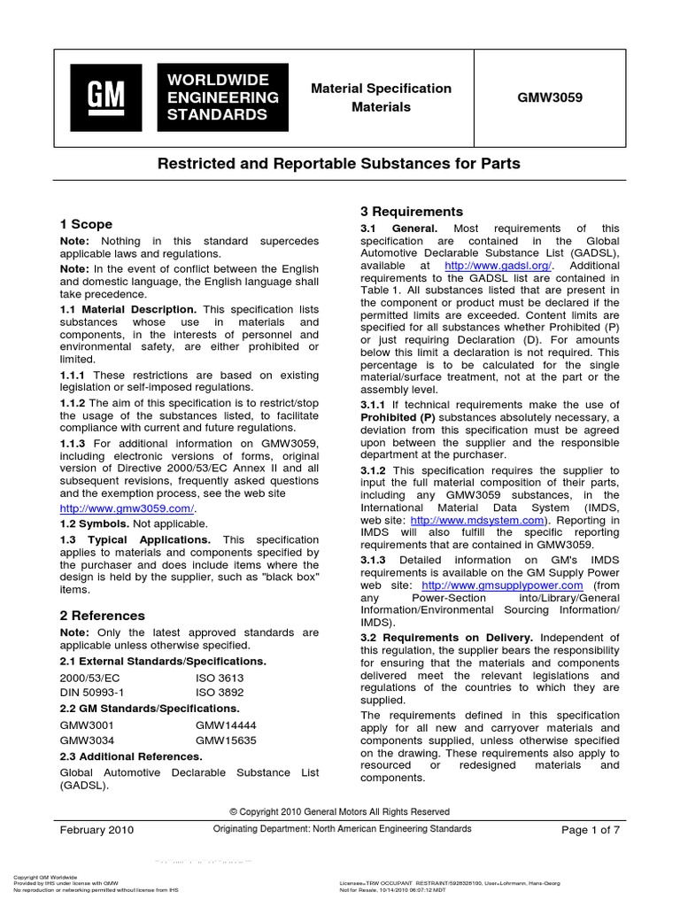 GMW3059_Material Specification.pdf | General Motors | Specification ...