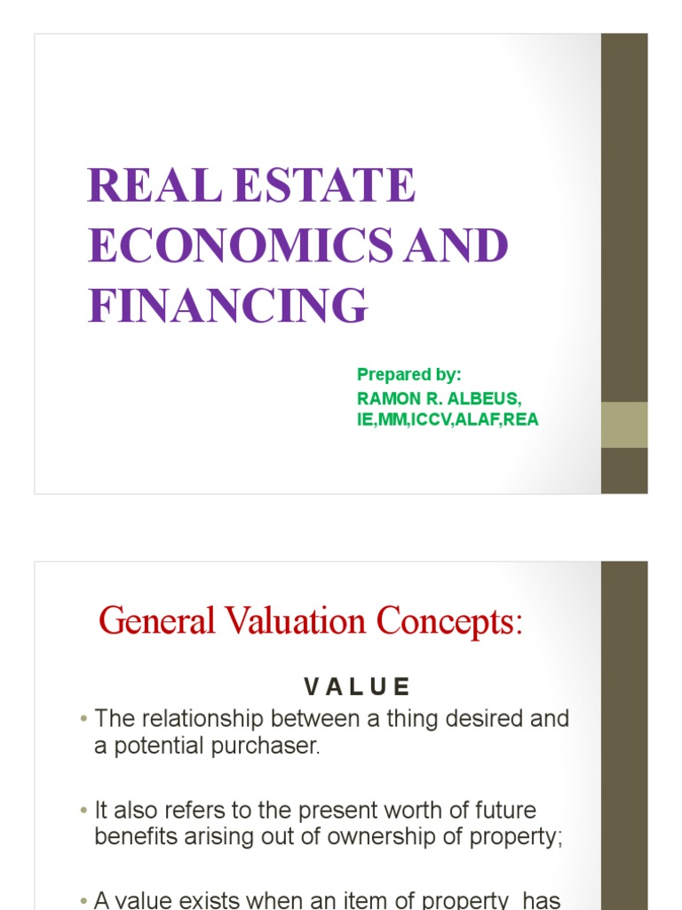 Real Estate Economics and Financing | PDF | Ownership | Property