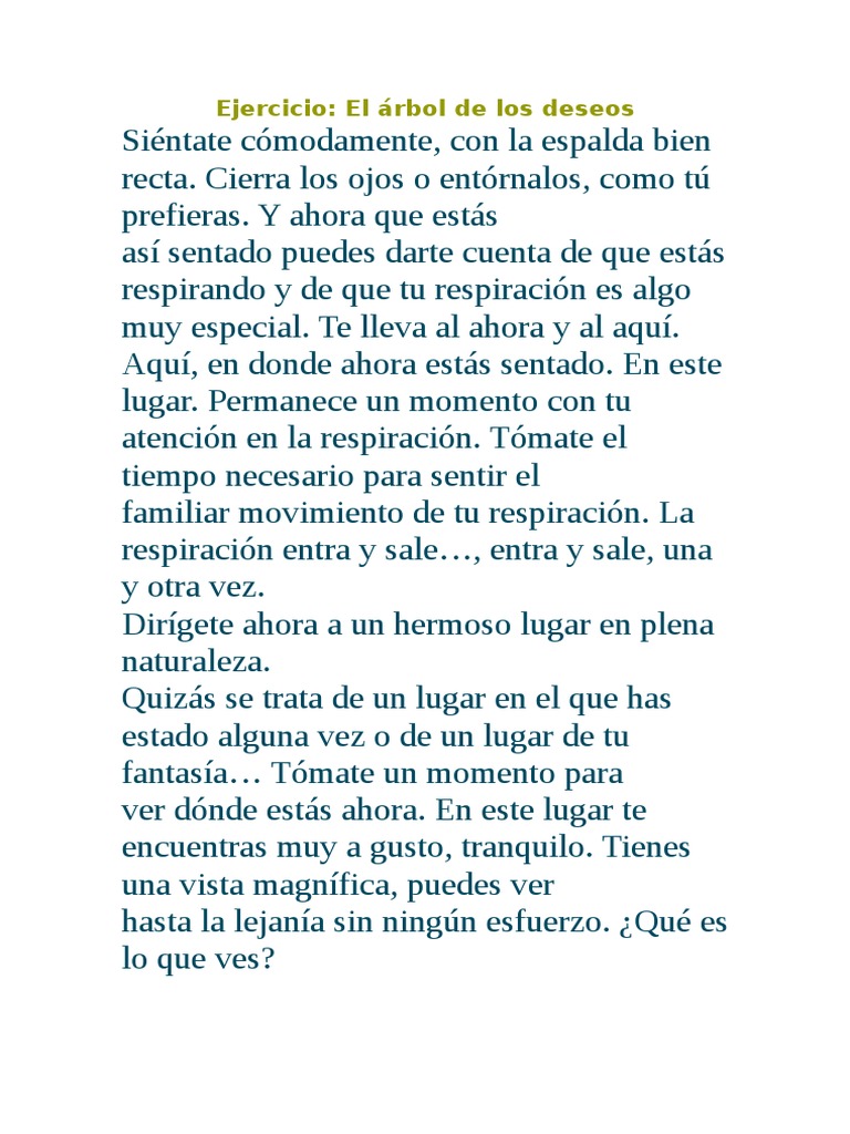 Ejercicio El Árbol de Los Deseos | PDF