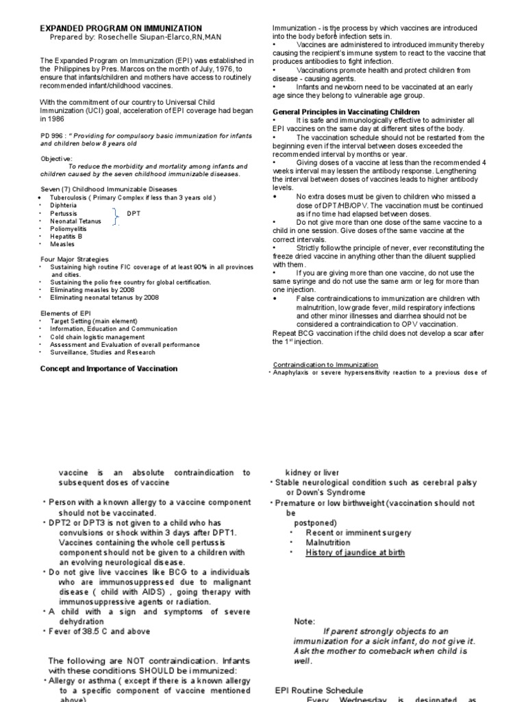 Expanded Program on Immunization | Vaccines | Medical