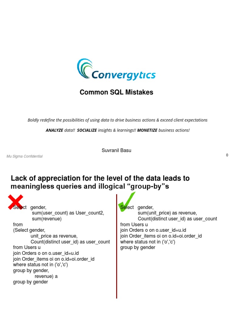 Common SQL Mistakes | PDF | Sql | Information Technology