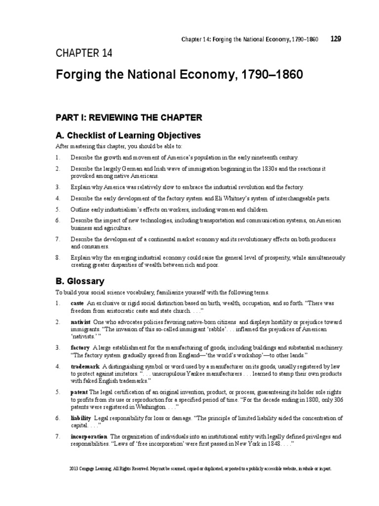 American Pageant Chapter 14 WorkBook | PDF | The United States | Employment