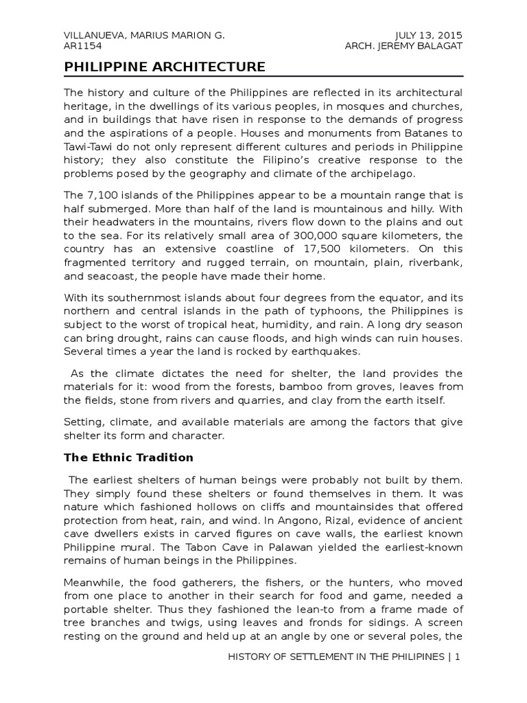 Philippine Architecture | PDF | Philippines | Metro Manila