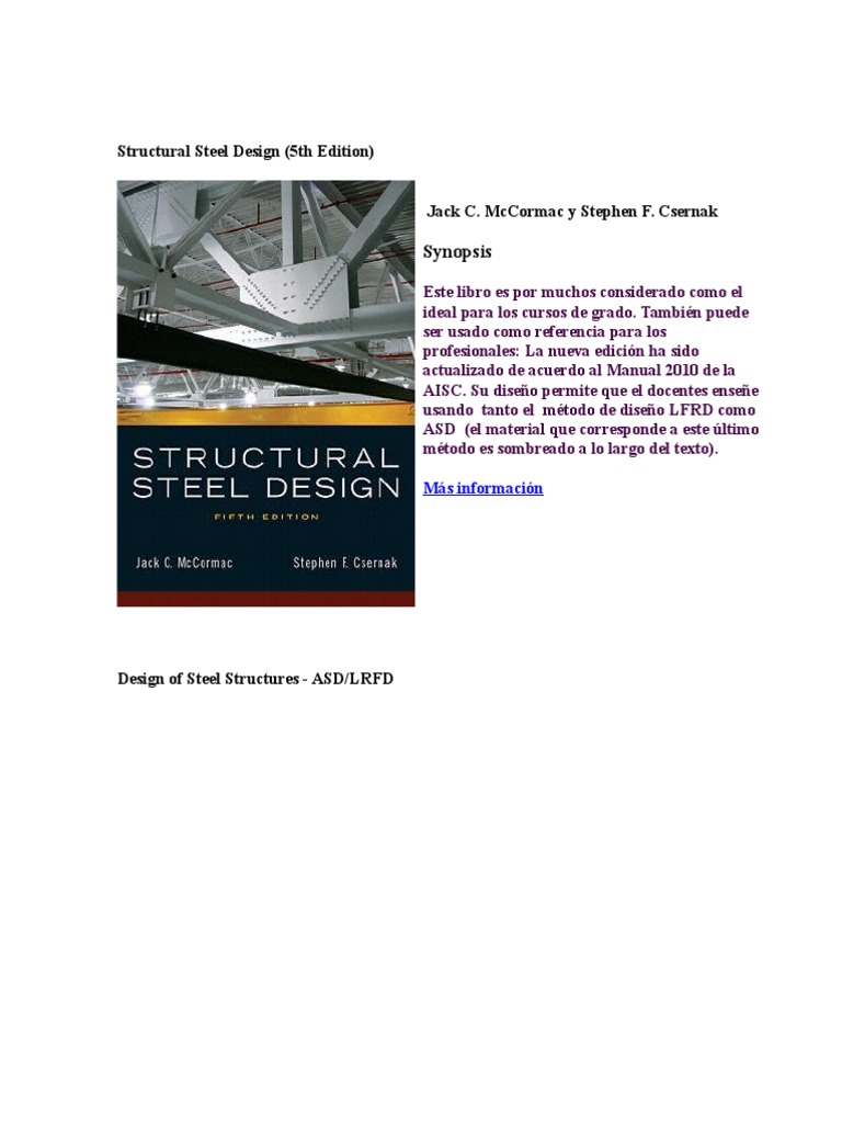 Libros de Estructuras Metalicas | PDF | Design | Steel