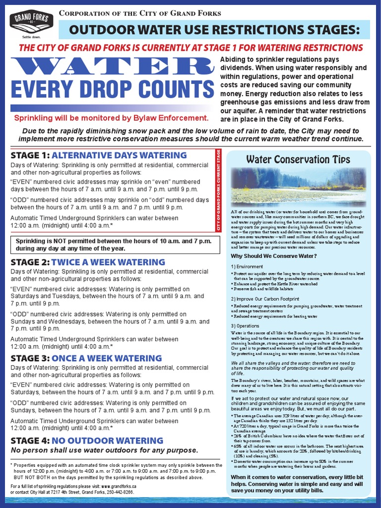 City of GF - Water Restrictions | PDF | Water Resources | Groundwater