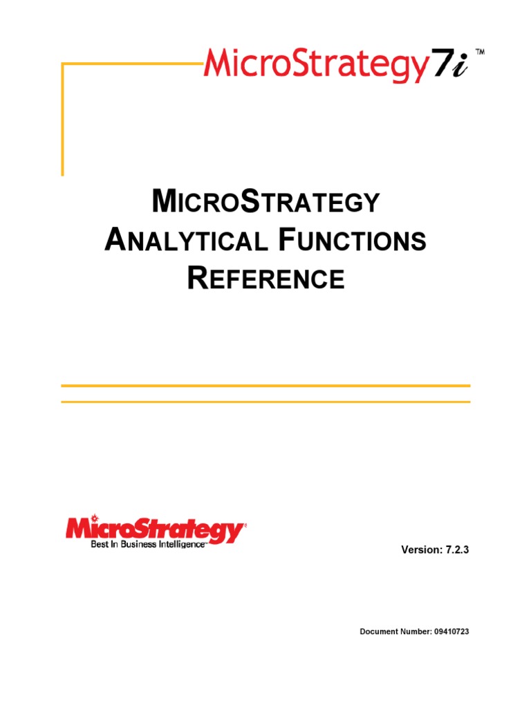 MicroStrategy Analitical Function Reference | PDF | Trigonometric ...