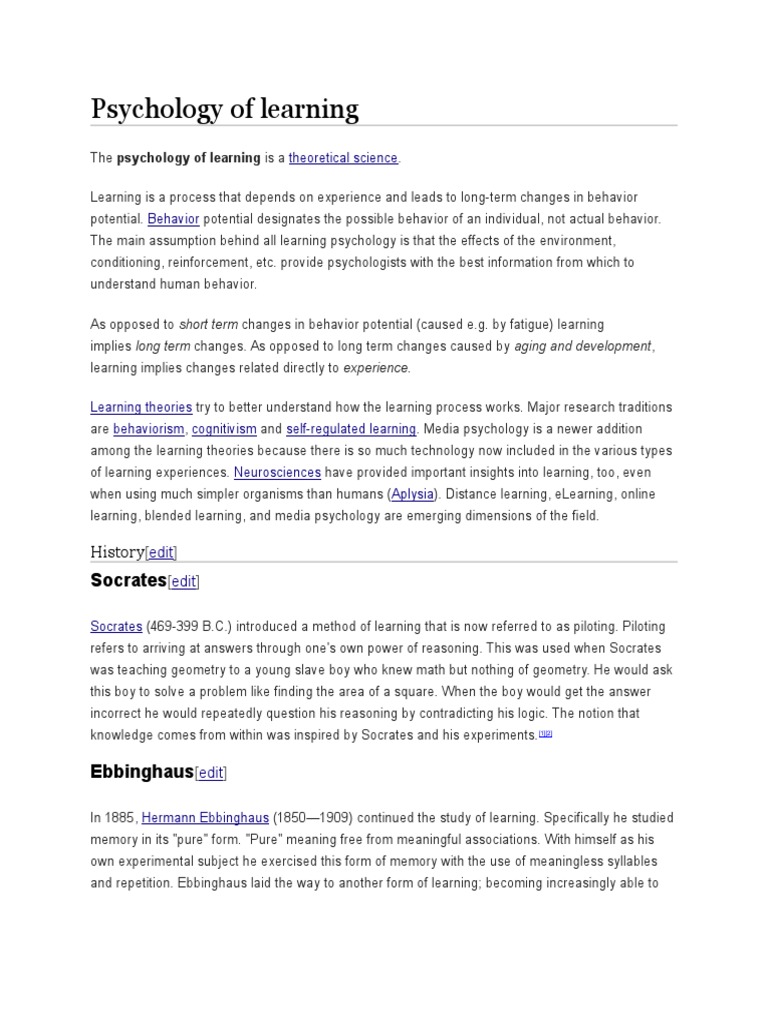 Psychology of Learning | PDF | Classical Conditioning | Learning