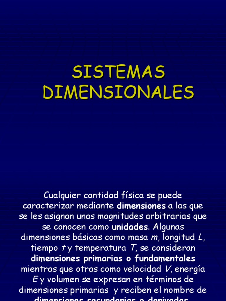 Dimensiones Fundamentales en Medición | PDF | Unidades de medida ...