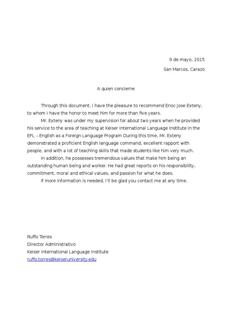 Reference Letter | PDF