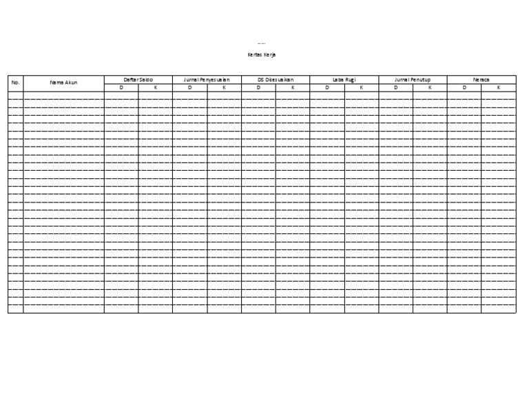 Akuntansi: Format Kertas Kerja