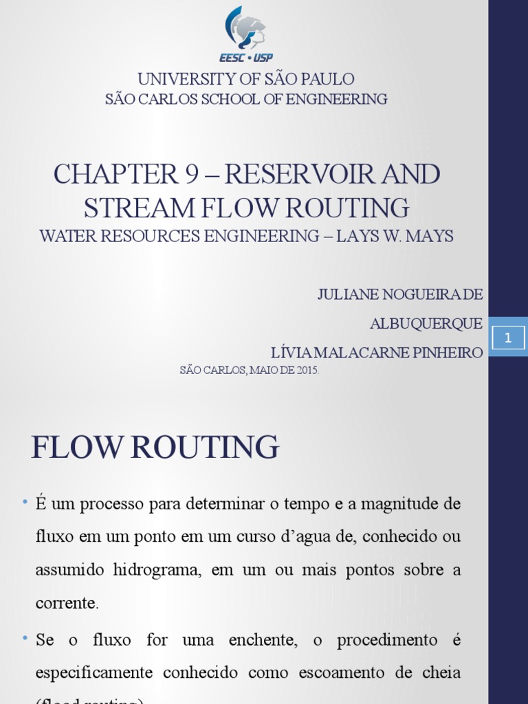 Cap 9-Reservoir and Stream Flow Routing | PDF | Continuum Mechanics ...