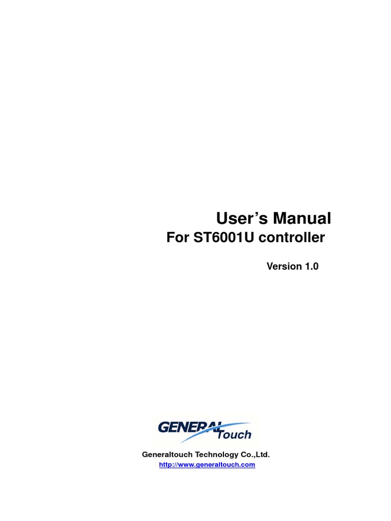 6001U Controller Manual | PDF | Device Driver | Touchscreen