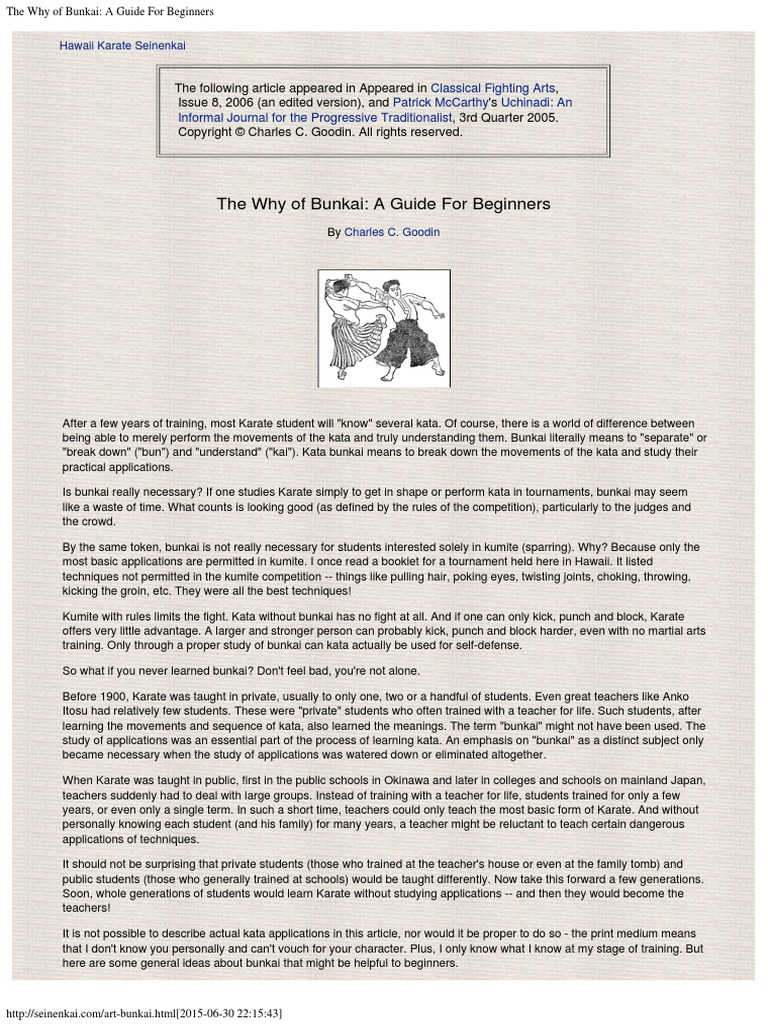 The Why of Bunkai: A Guide For Beginners | PDF | Karate | Kata