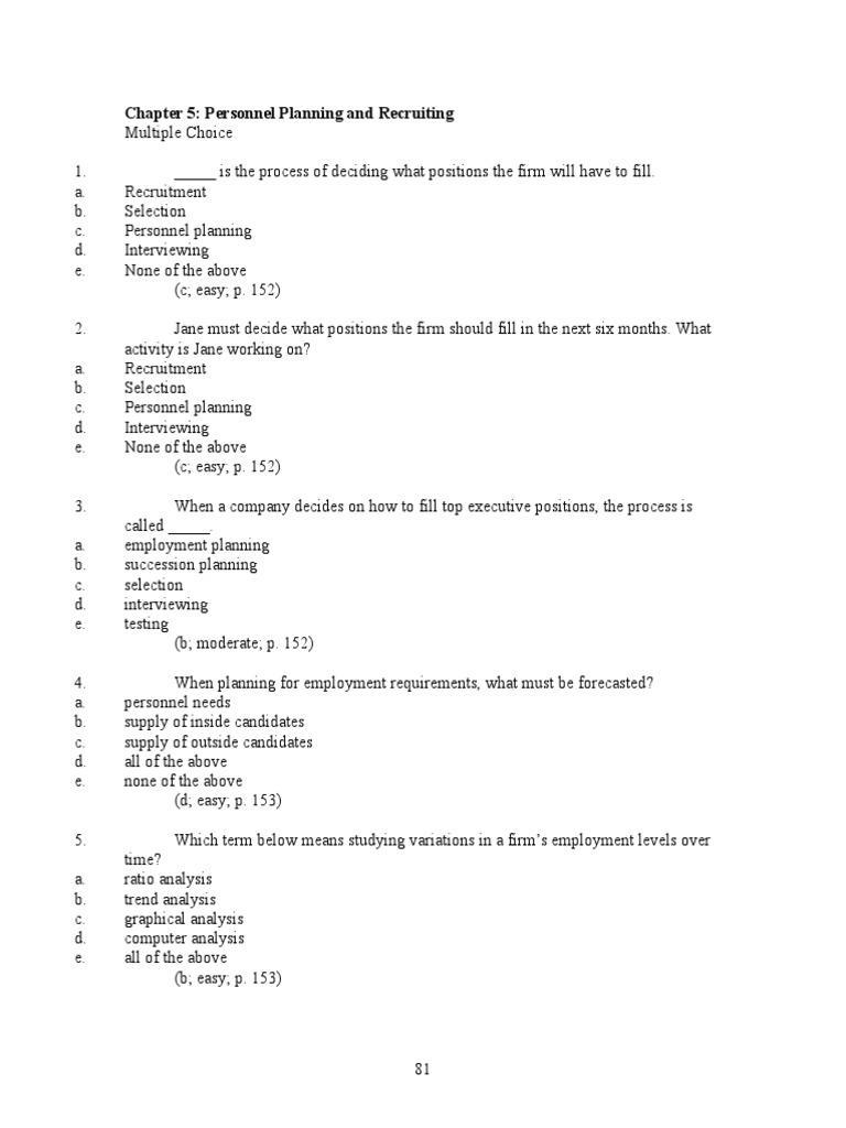 Chapter 5 Personnel Planning And Recruiting Pdf