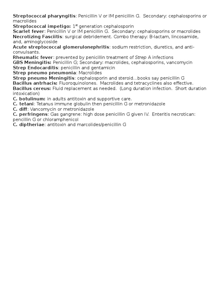 Streptococcal and Bacterial Infection Treatments | PDF