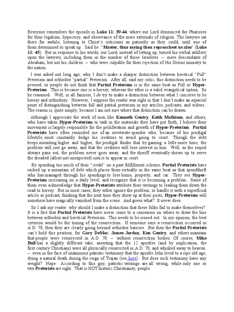 My Case Against "Orthodox" Partial Preterism | PDF | Christian Belief ...
