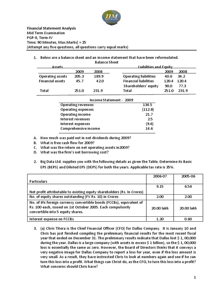 MT Examination FSA 2014 | PDF | Balance Sheet | Investing