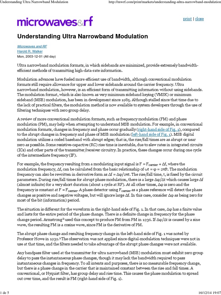 Understanding Ultra Narrowband Modulation | PDF | Bandwidth (Signal Processing) | Frequency ...