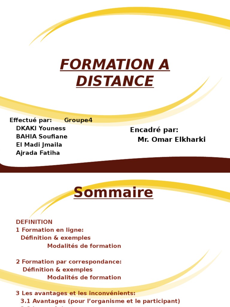 Formation à Distance : Définition et Modalités | PDF | Formation à ...