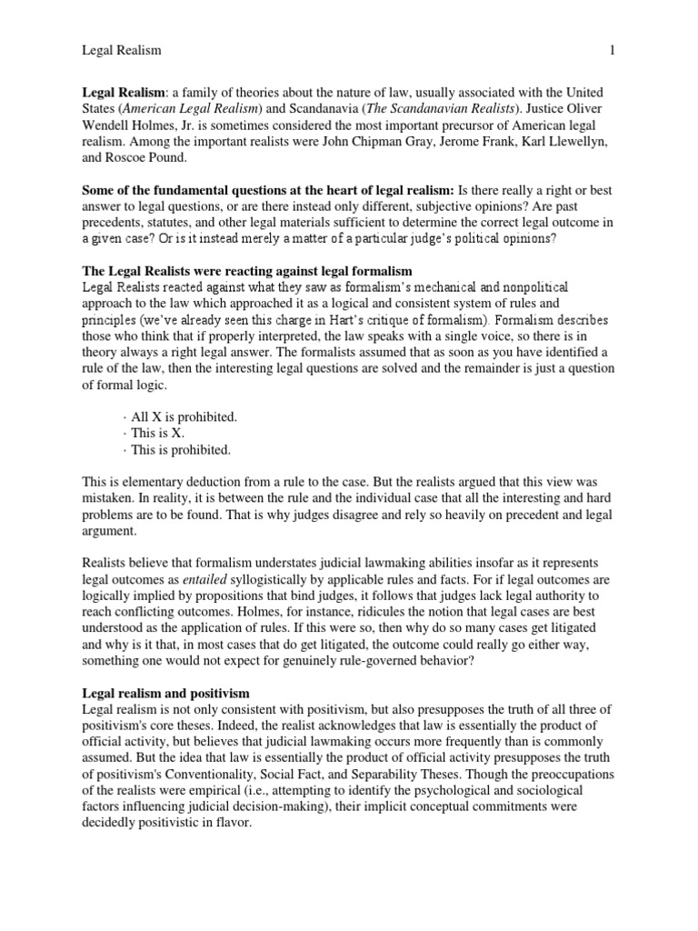 Legal Realism Basic Elements | PDF | Jurisprudence | Precedent