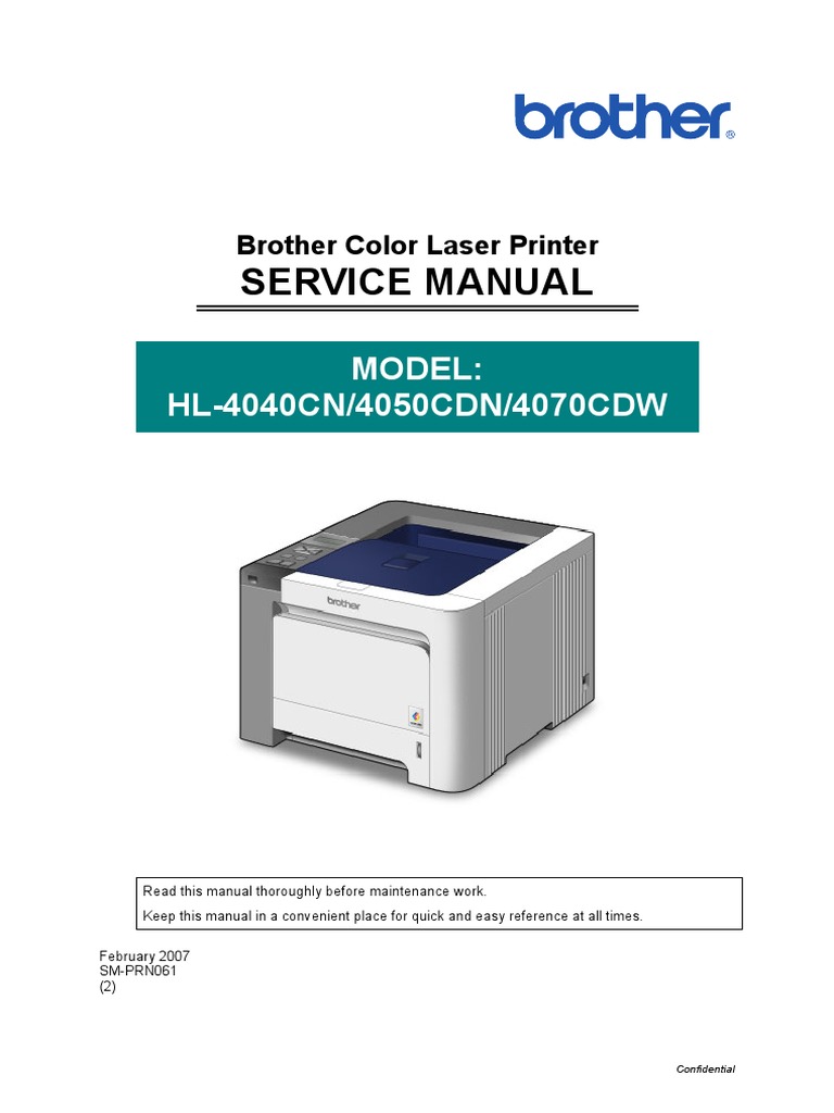 Brother Hl-4040cn 4050cdn 4070cdw Service Manual | PDF ...