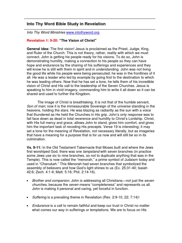 Into Thy Word Bible Study in Revelation | PDF | Revelation | Second Coming
