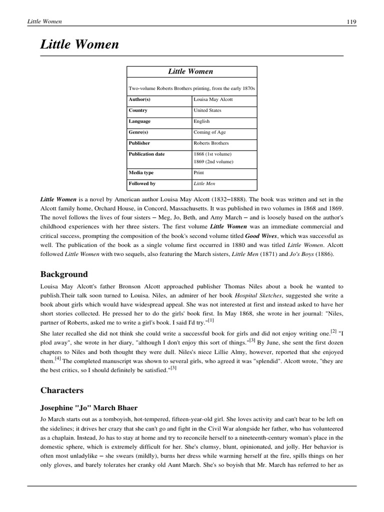 Little Women: Background | PDF | Little Women | Louisa May Alcott