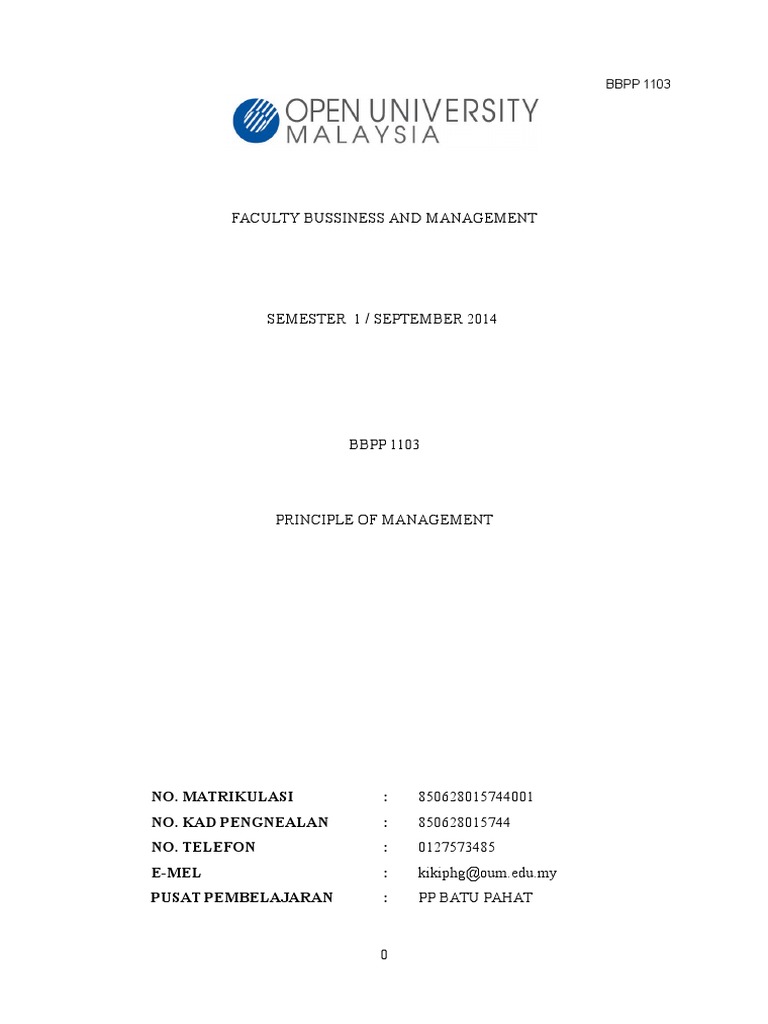 Assignment-Principle of Management | PDF