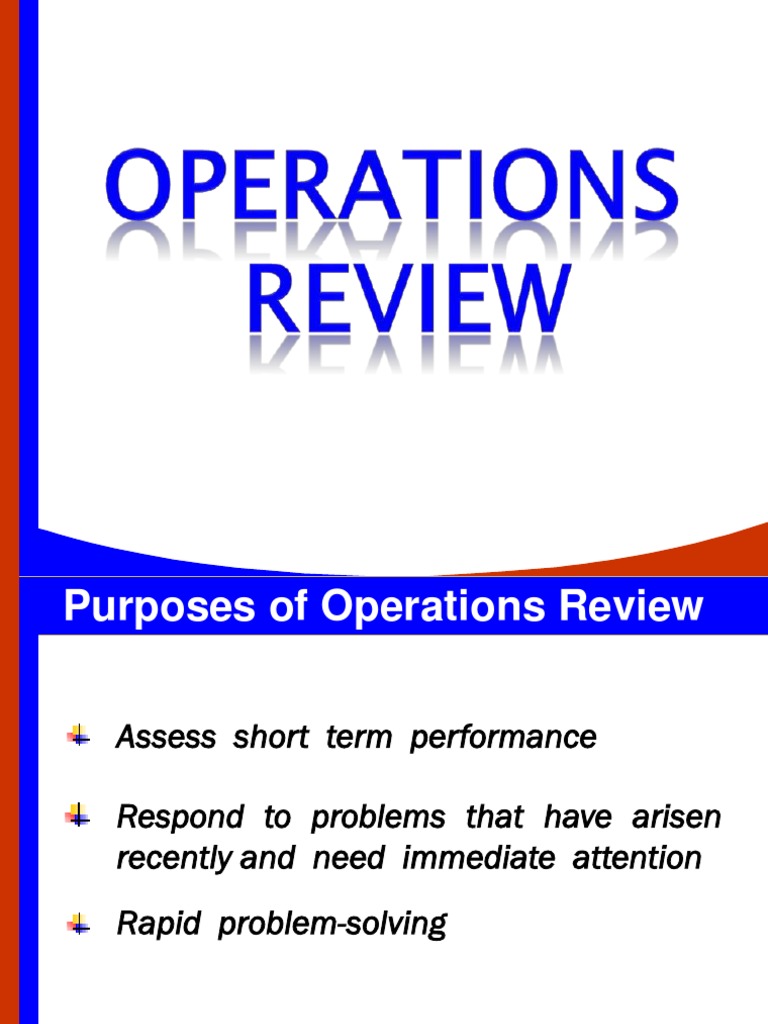 Weekly Operations Review Framework | PDF | Forecasting | Crime Thriller